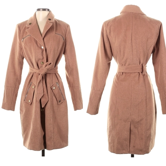 bebe | Jackets & Coats | Bebe Blush Camel Belted Trench Coat | Poshmark